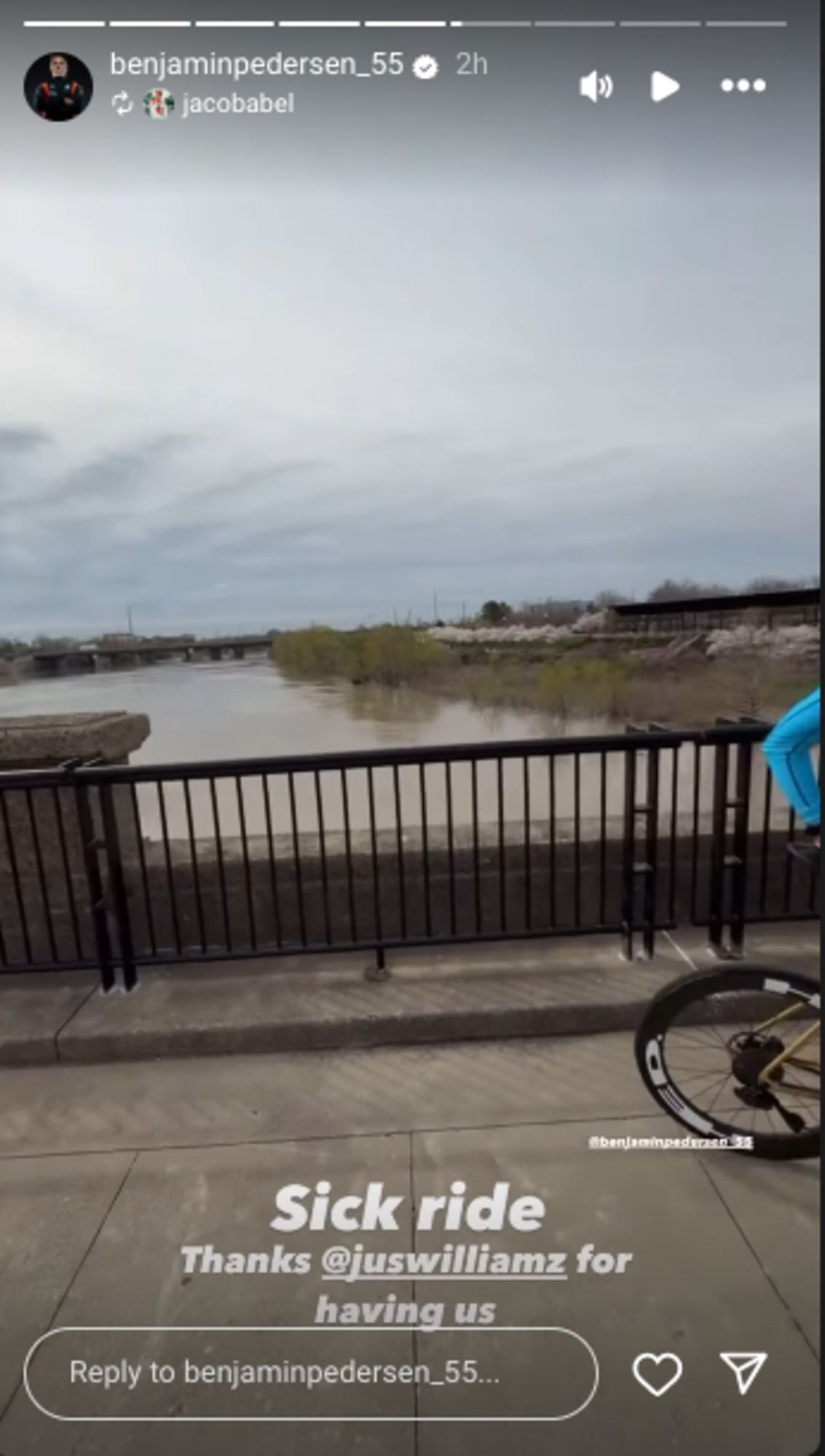 Benjamin Pedersen thanks renowned US cyclist for “sick ride”