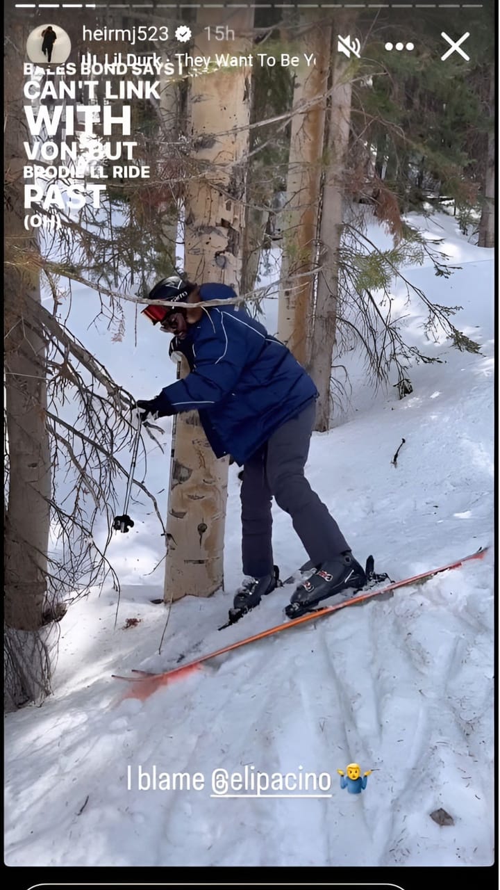 "Came in a lil hot": Marcus Jordan hits Aspen ski slopes with IG model