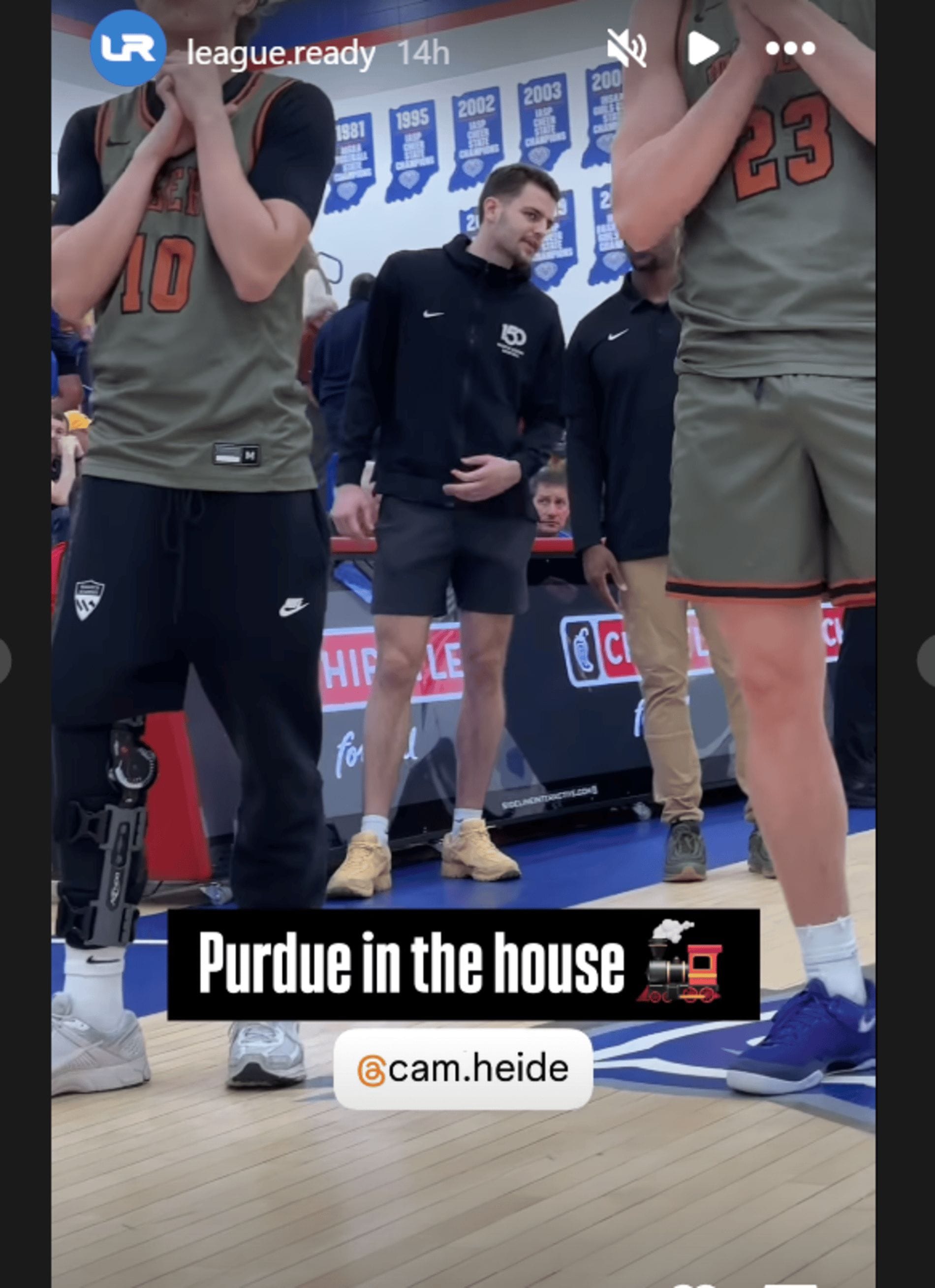 Purdue men's basketball player Camden Heide in attendance at the ...