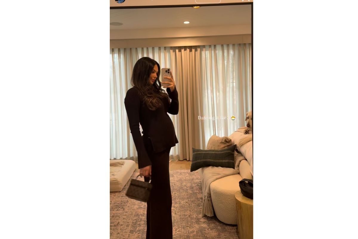 Jared Goff's wife Christen Harper flaunts baby bump in beautiful black ...