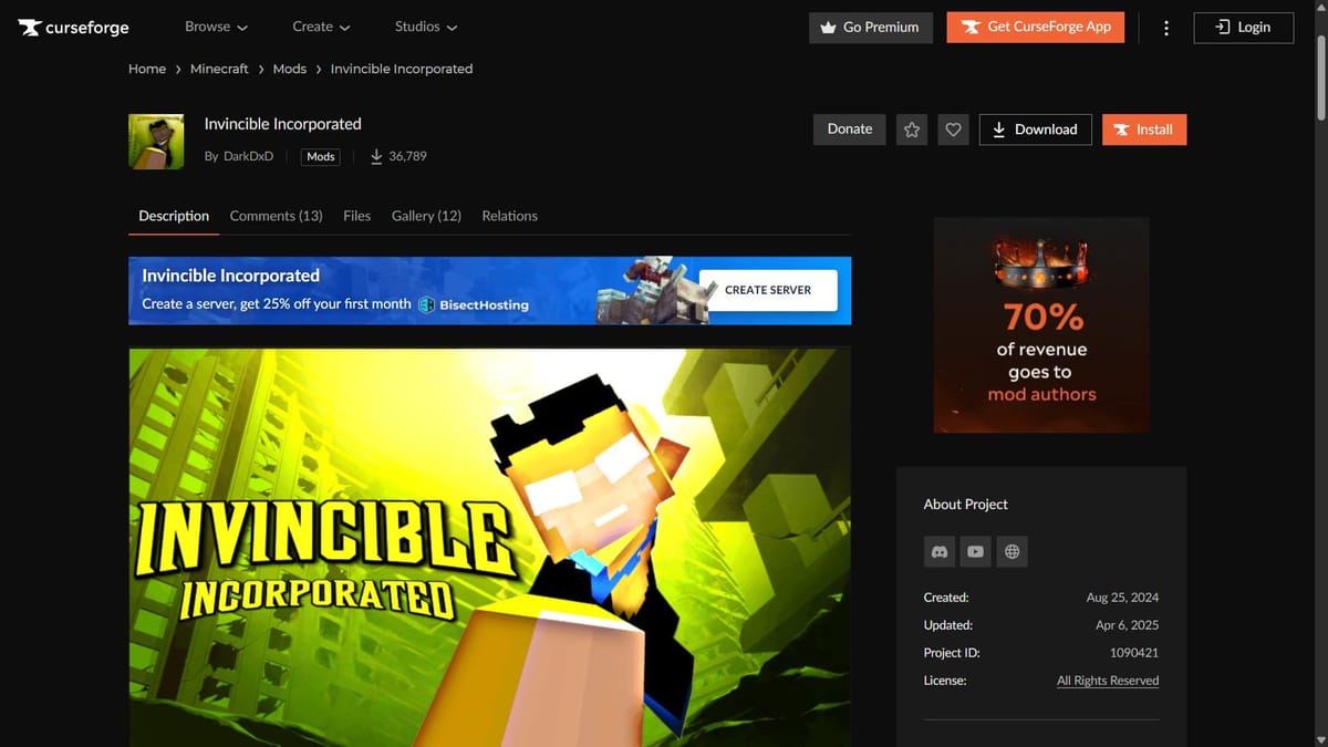 Minecraft Invincible Incorporated mod guide: Features and how to download