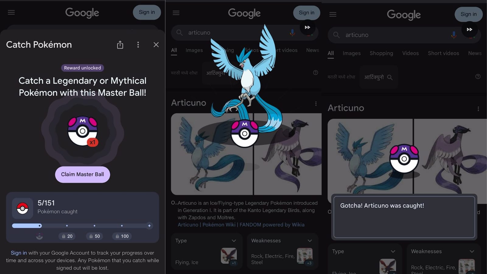 How to get Original 151 Pokemon in Google Search game