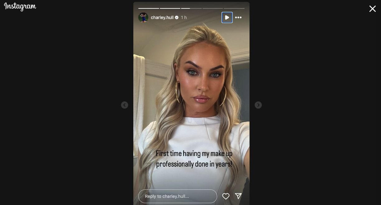 Charley Hull shares her first professional makeup look in ages