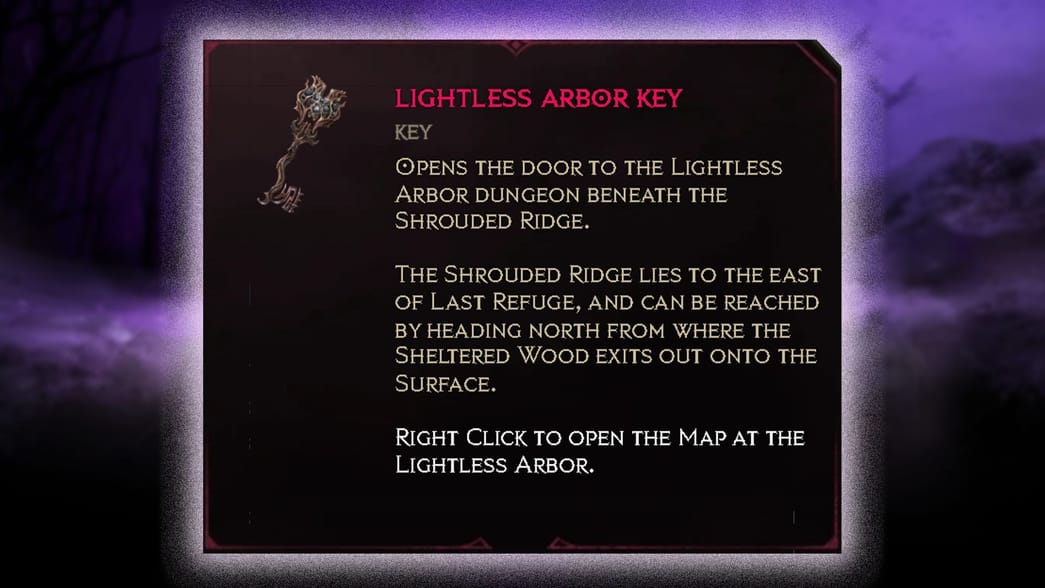 Last Epoch: How to get the Lightless Arbor Key