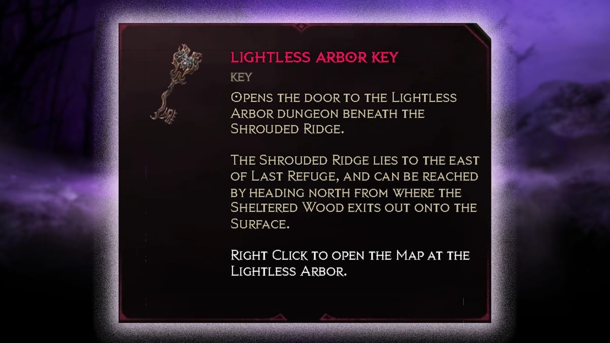 Last Epoch: How to get the Lightless Arbor Key