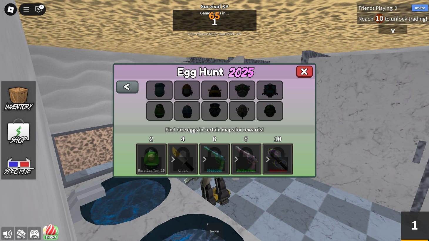 All Egg locations and rewards in Murder Mystery 2 Easter Egg Hunt