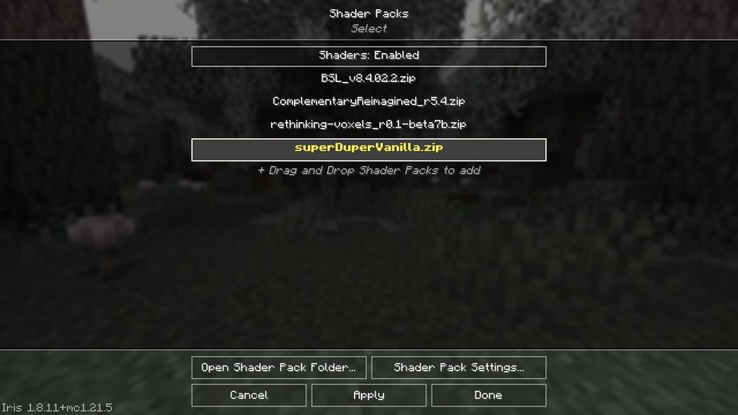How to get and use Minecraft Super Duper Vanilla shaders