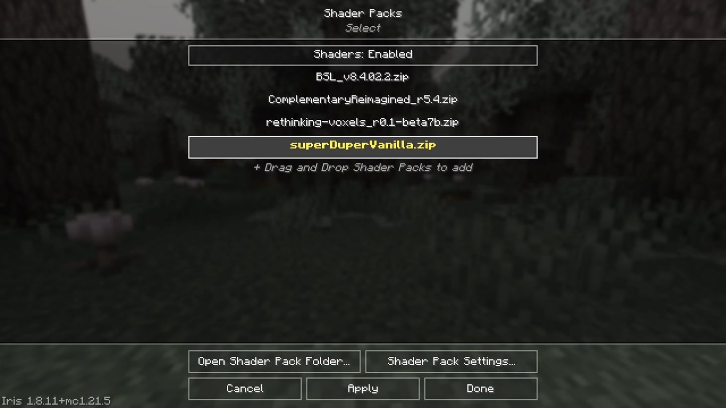 How to get and use Minecraft Super Duper Vanilla shaders