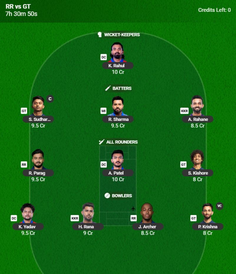 IPL 2025 Fantasy League: Fantasy XI for Match 47 - RR vs GT| IPL Fantasy Tips