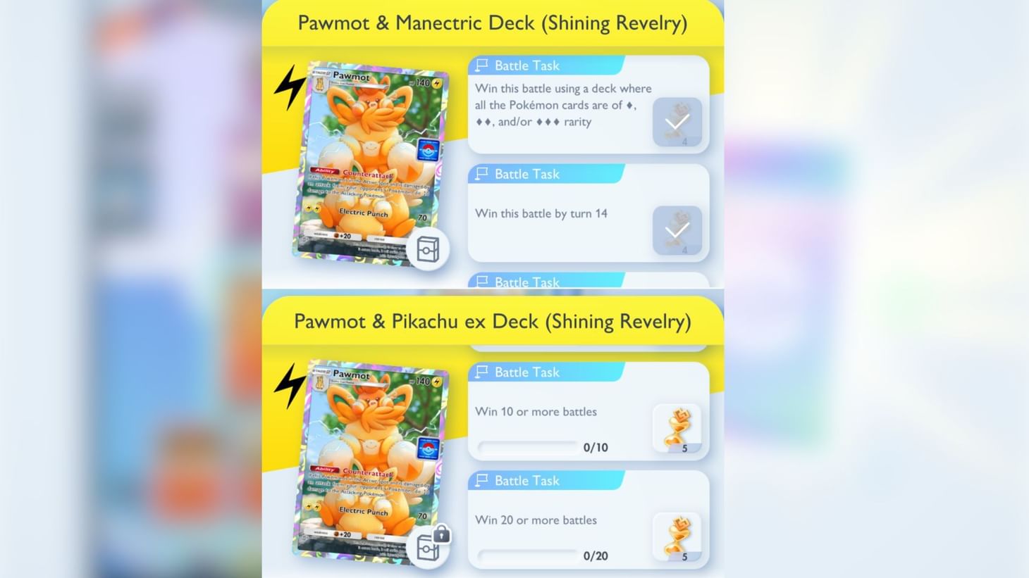 Pokemon TCG Pocket Pawmot Drop event: All missions, rewards and counters