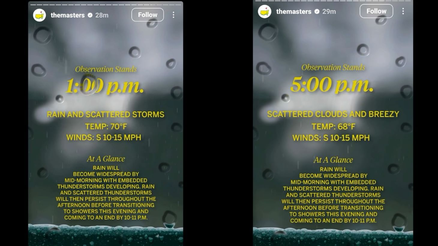 Practice round at The Masters suspended due to unwanted factor