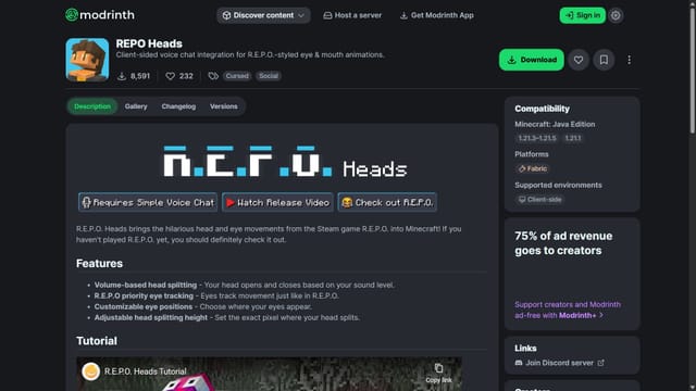 Minecraft REPO Heads mod guide