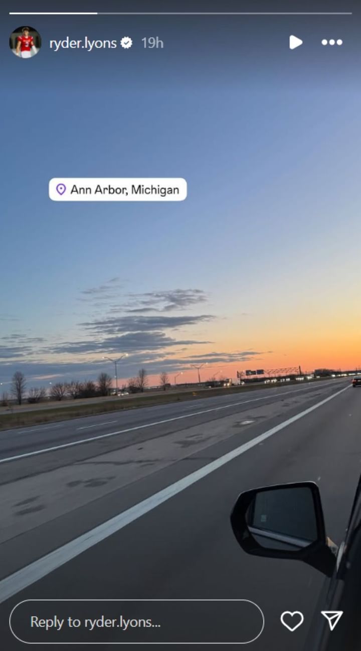 Walker Lyons' brother Ryder Lyons shares a snap from Michigan as he ...