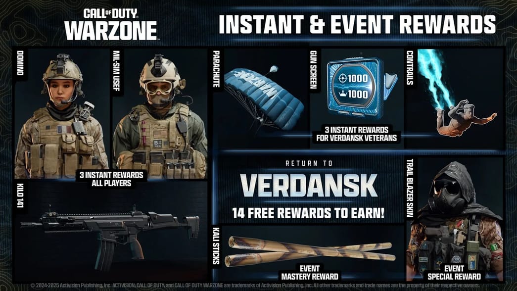 Return to Verdansk event in Warzone: All rewards and how to get them