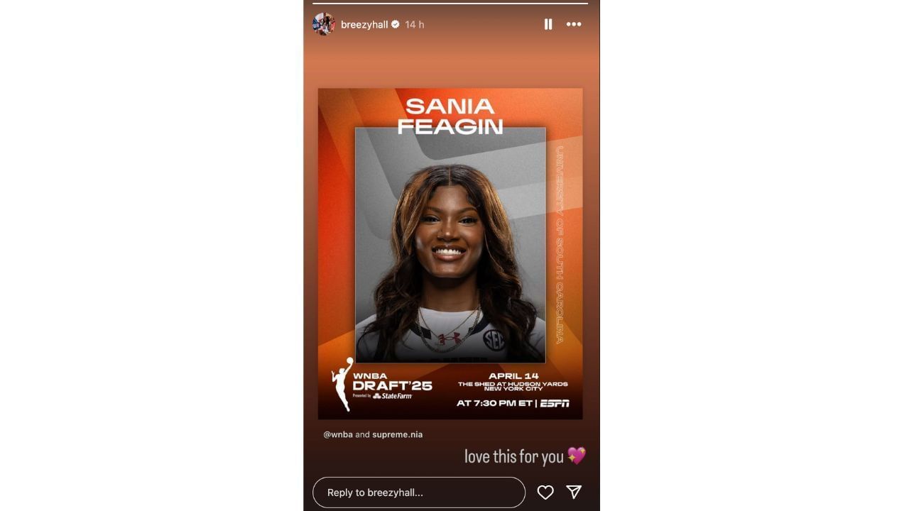 Bree Hall drops 4-words for Sania Feagin as South Carolina teammate ...
