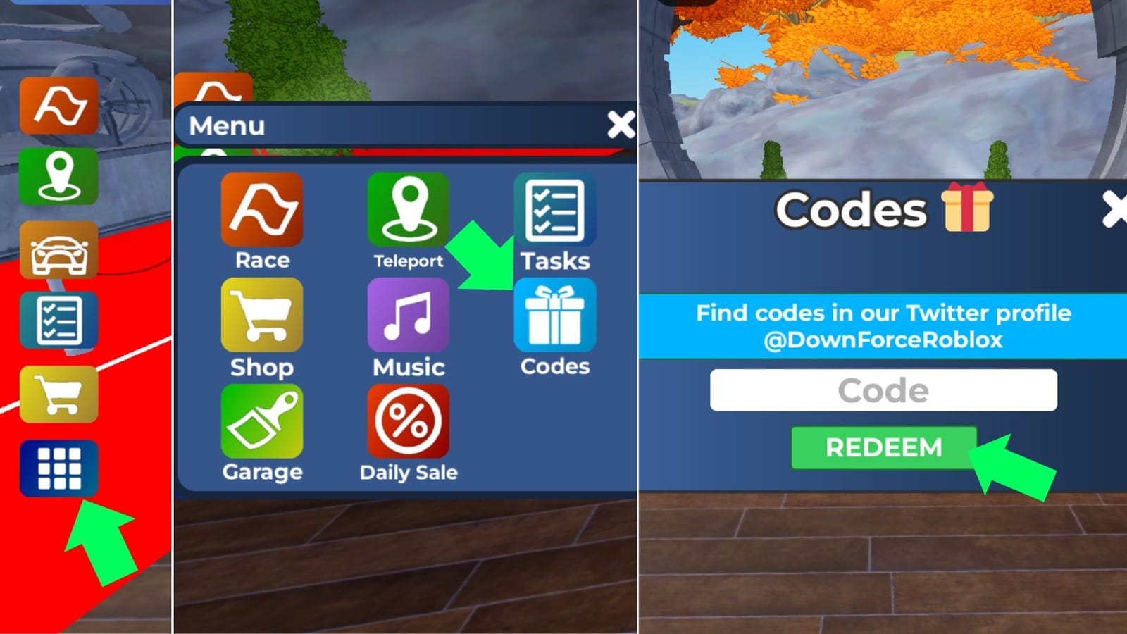 DownForce Stunt Driving codes
