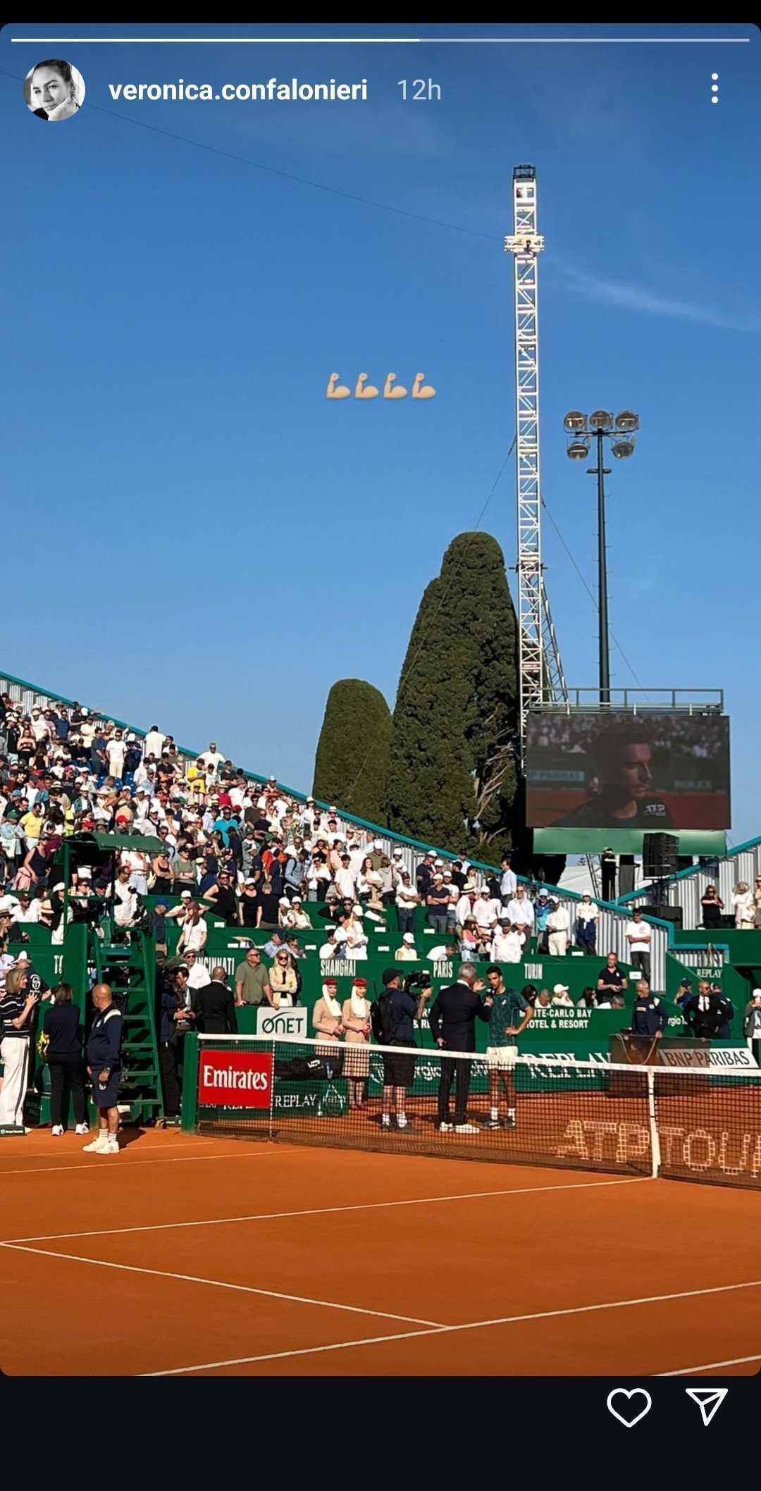 Lorenzo Musetti's girlfriend Veronica celebrates as Italian sets up ...