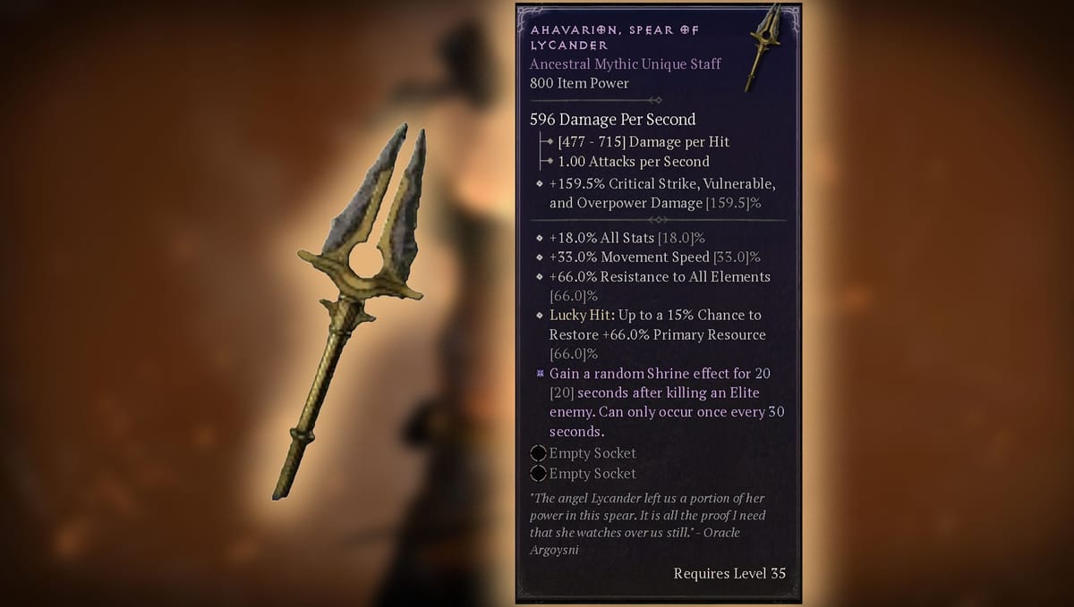 All Diablo 4 Mythic Uniques, ranked