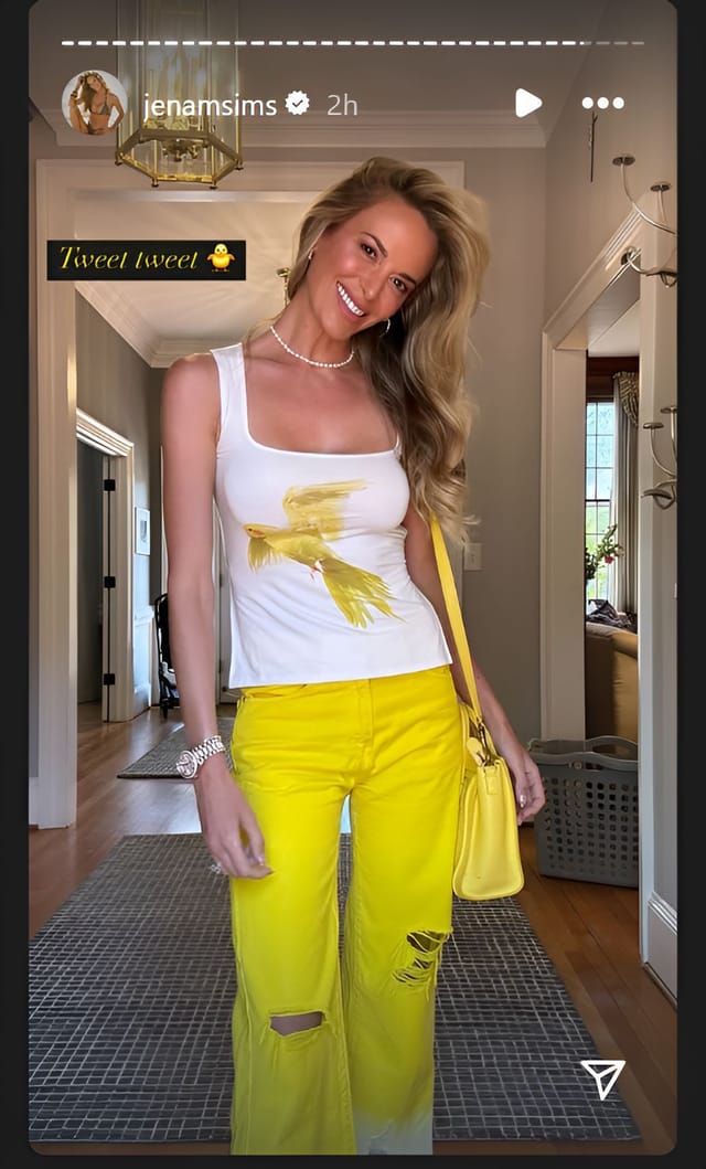 Brooks Kopeka’s wife, Jena Sims poses in $2,228 outfit to root for her ...