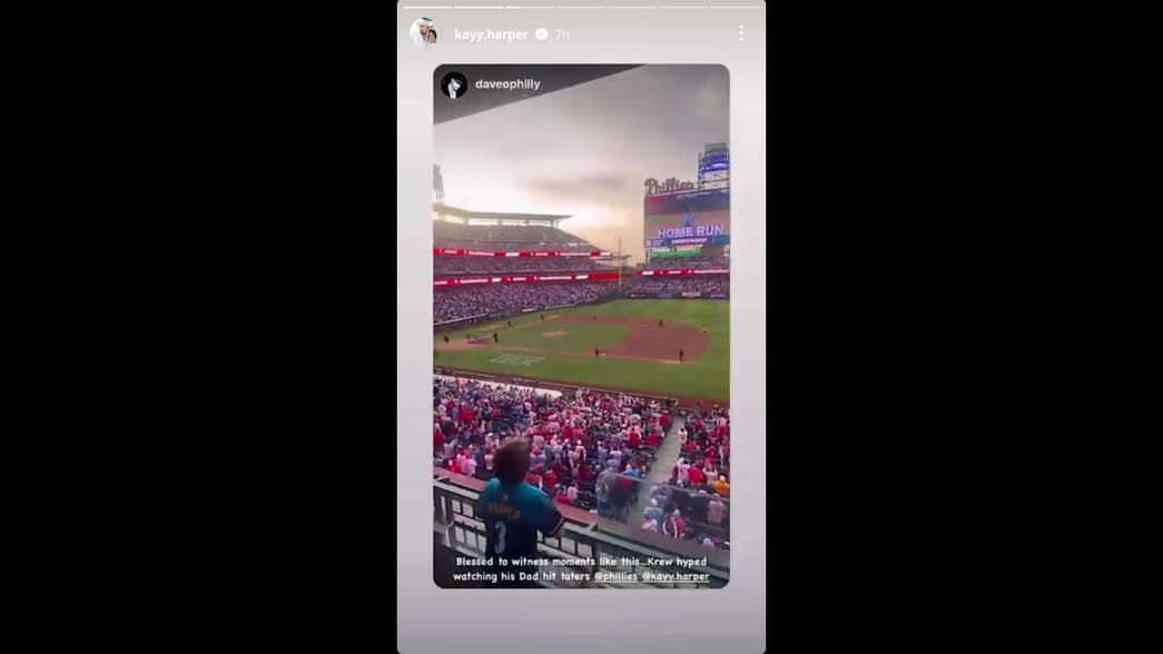 Bryce Harper's wife melts hearts with sweet reaction of son Krew ...