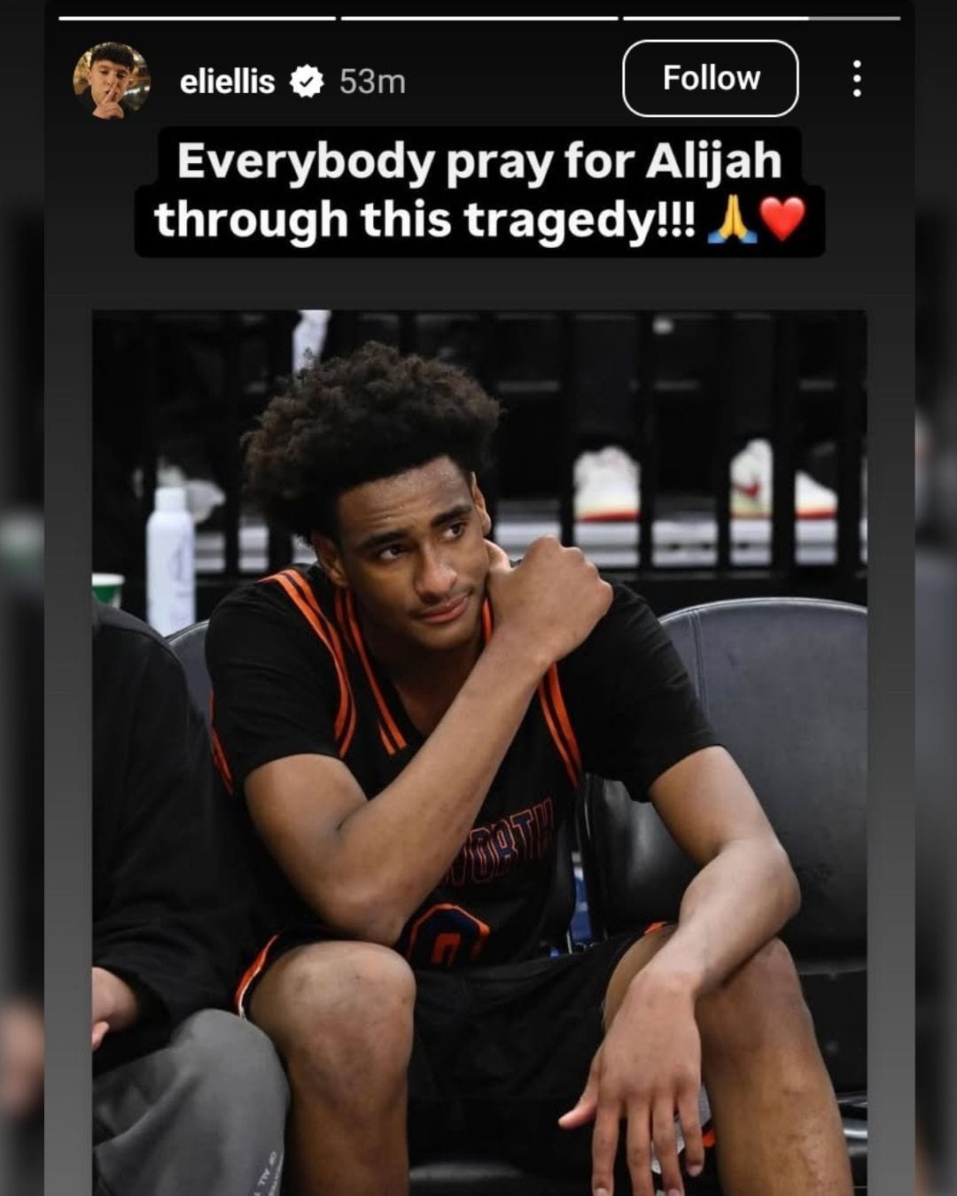Alijah Arenas: AJ Dybantsa and Eli Ellis extend their prayers after ...