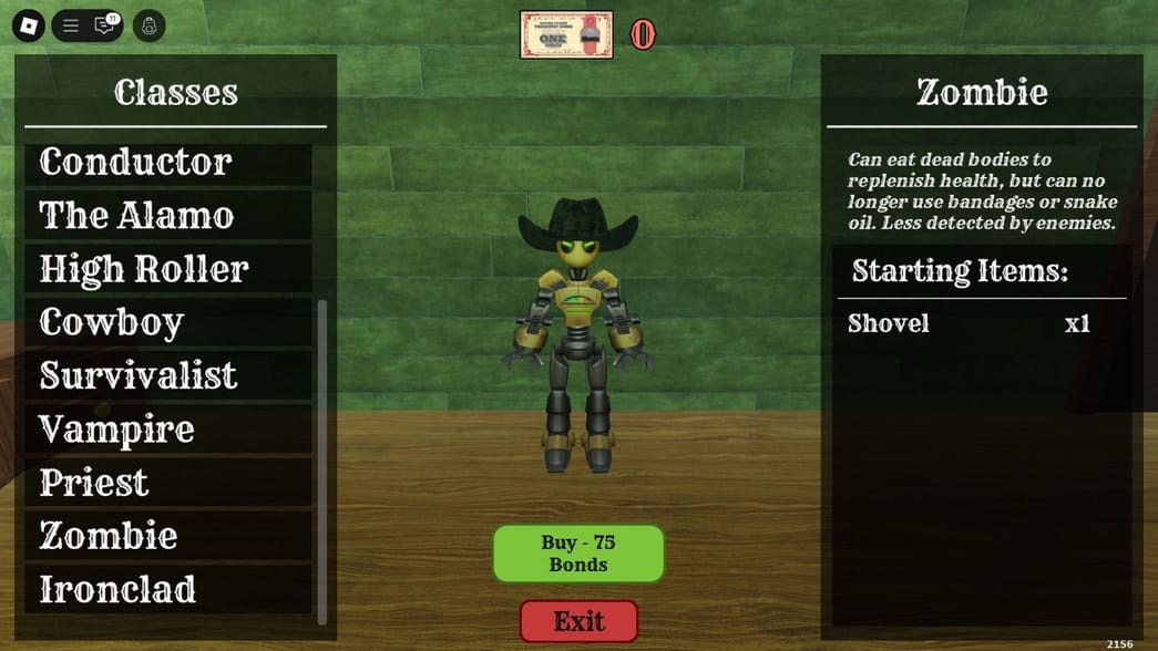 Dead Rails Class guide