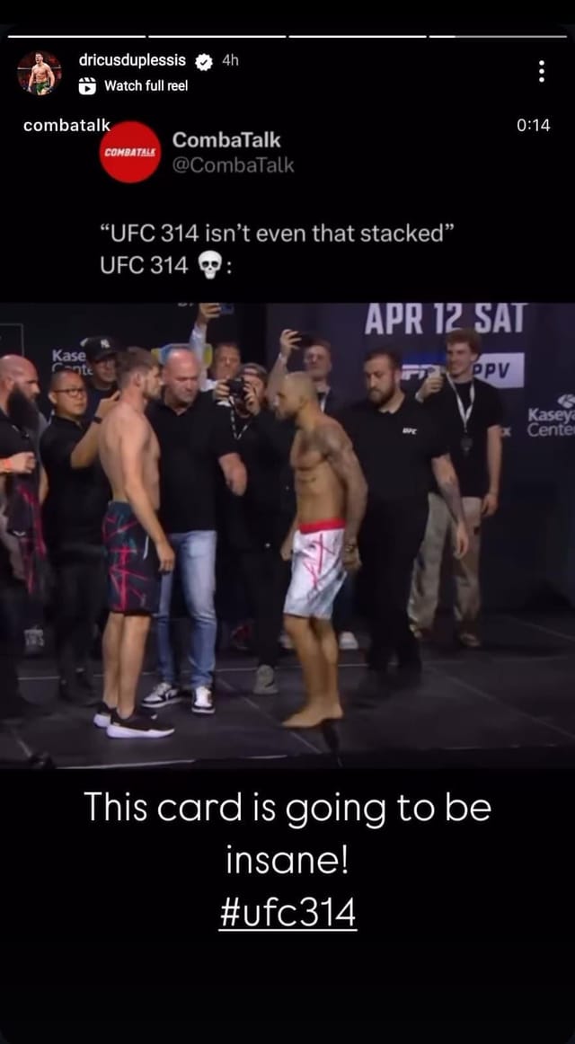 UFC 314: Dricus du Plessis pens "insane" reaction to the stacked UFC ...