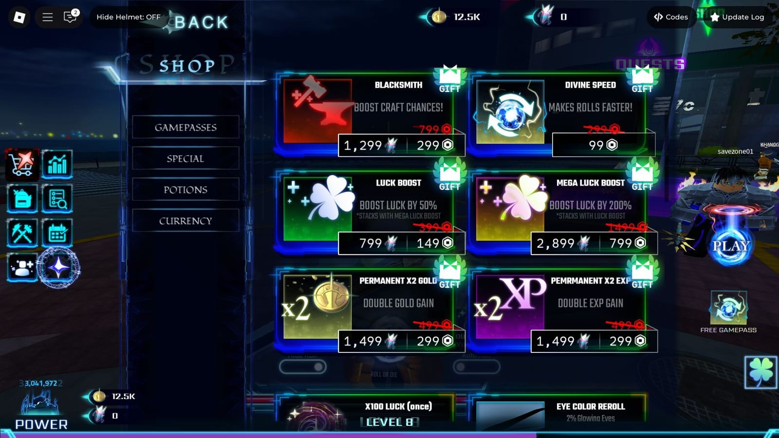 All gamepasses in Hunters