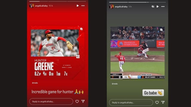 Jake Fraley's wife Angelica drops 4-word reaction for Hunter Greene's ...
