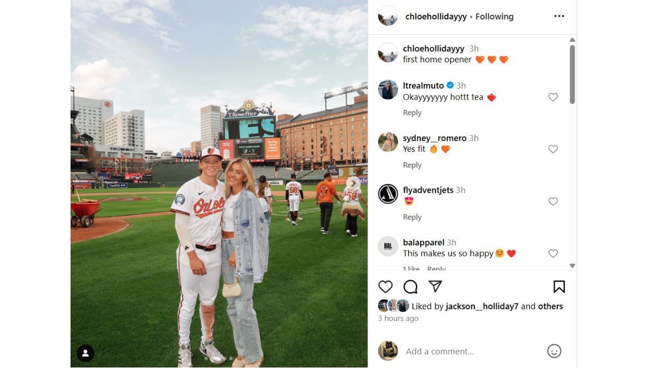 Jackson Holliday And Wife Chloes Sweet Moment Post Orioles Home Opener