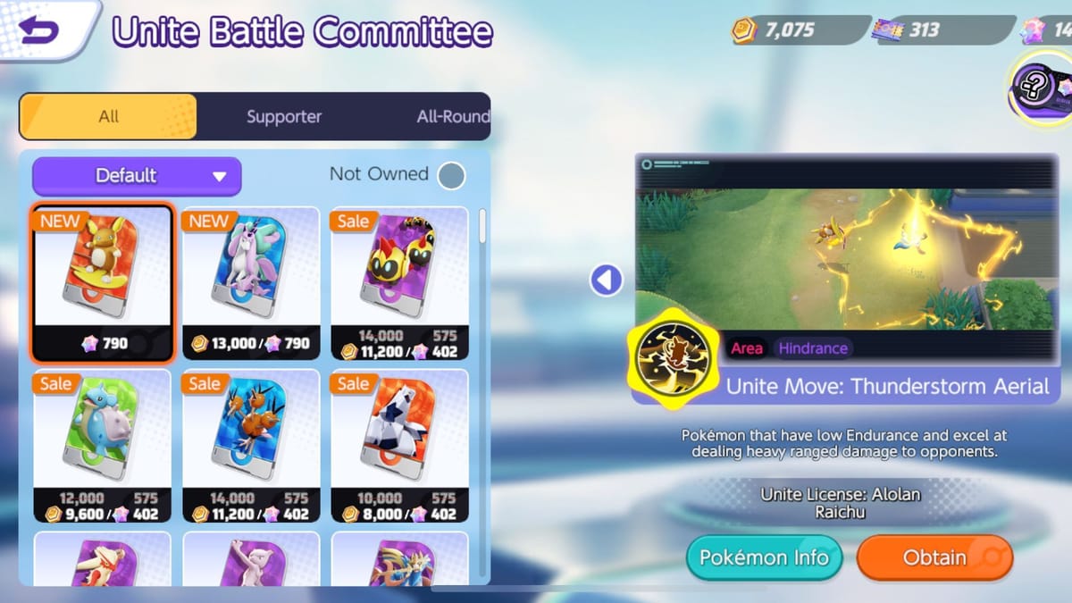 How to get Alolan Raichu in Pokemon Unite