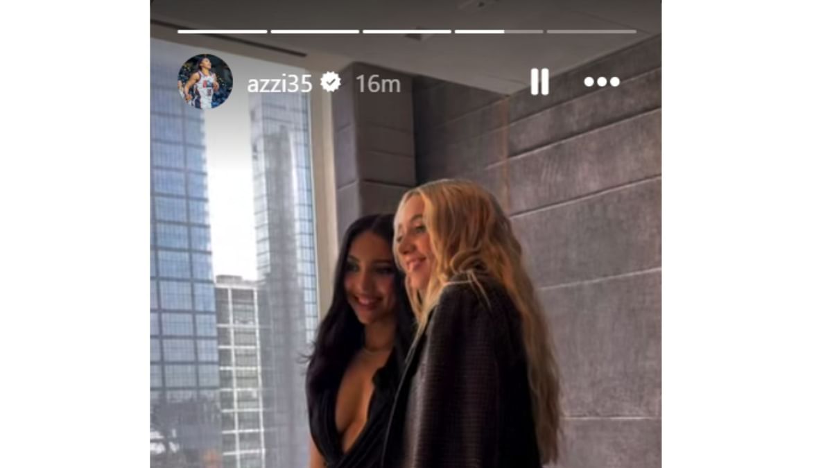 Azzi Fudd & Paige Bueckers pose together in chic ensembles for 2025 WNBA Orange Carpet