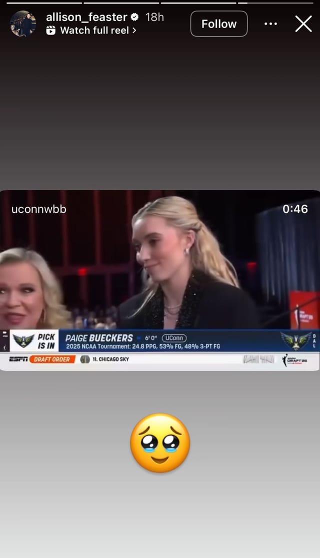 Sarah Strong’s mom Allison Feaster reacts as Paige Bueckers gets ...