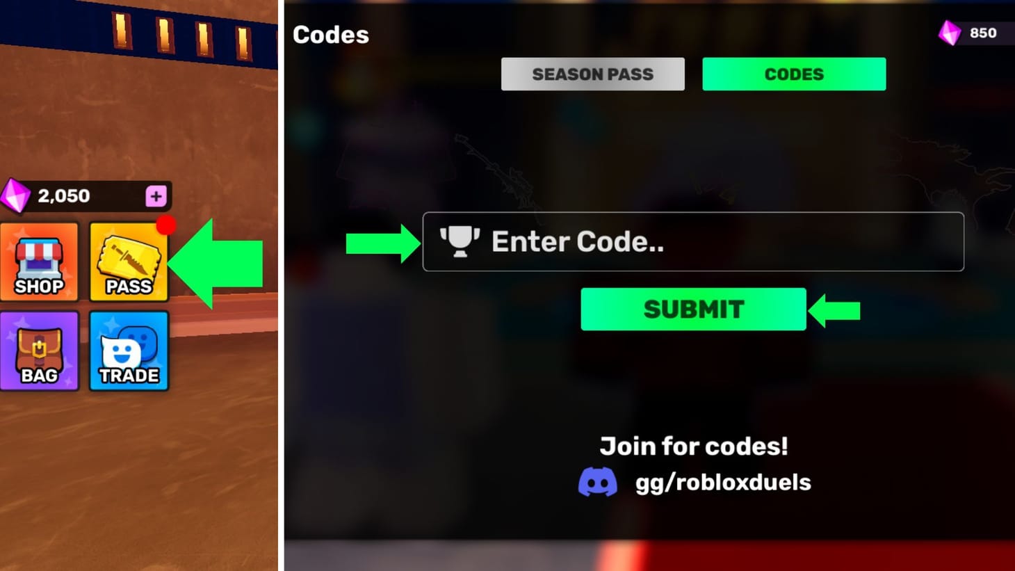 Duels codes