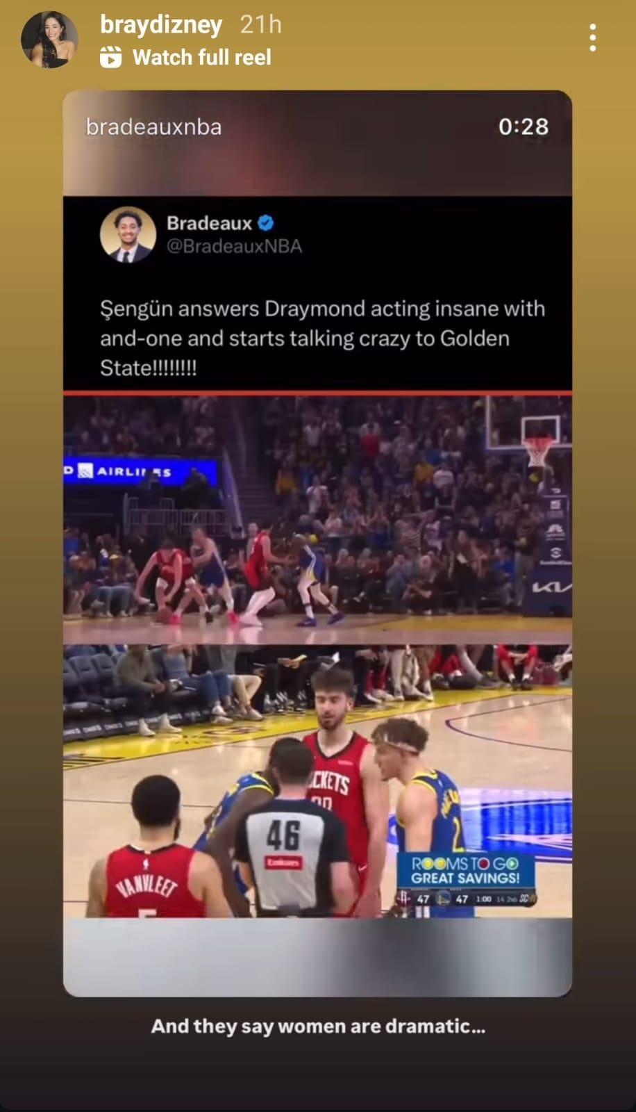 “And they say women are dramatic”: Reed Sheppard’s girlfriend Brailey ...