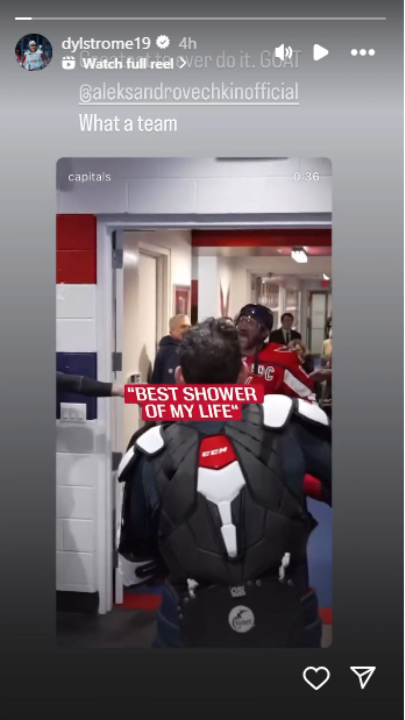 "Greatest to ever do it. GOAT": Dylan Strome reacts to Caps locker room ...