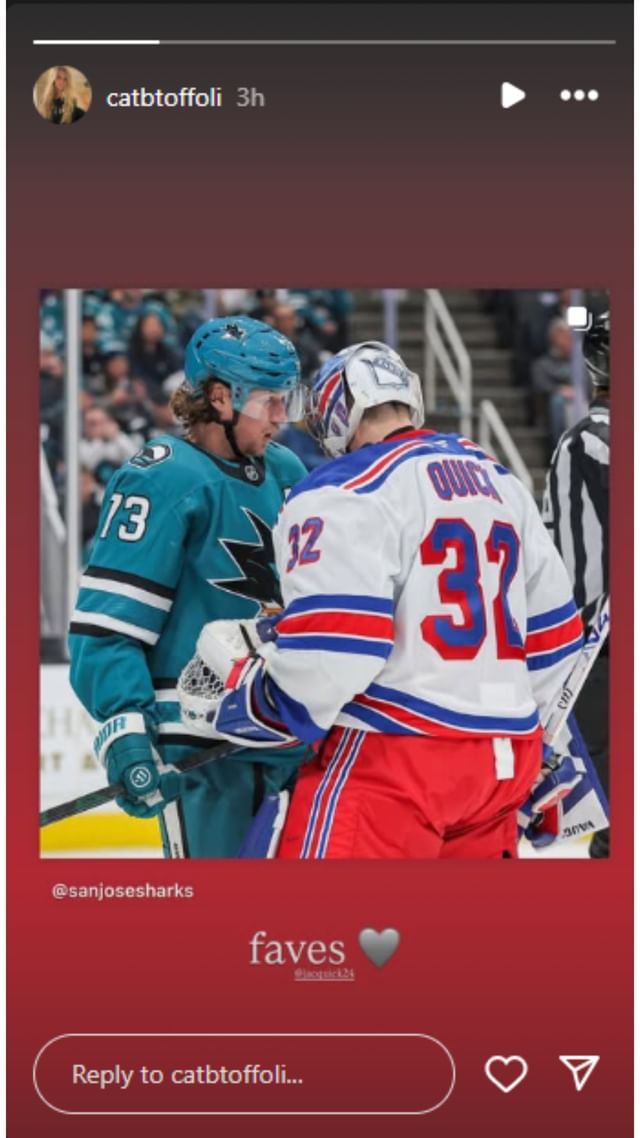 Tyler Toffoli's wife Cat drops 1-word reaction to beau's click with ...