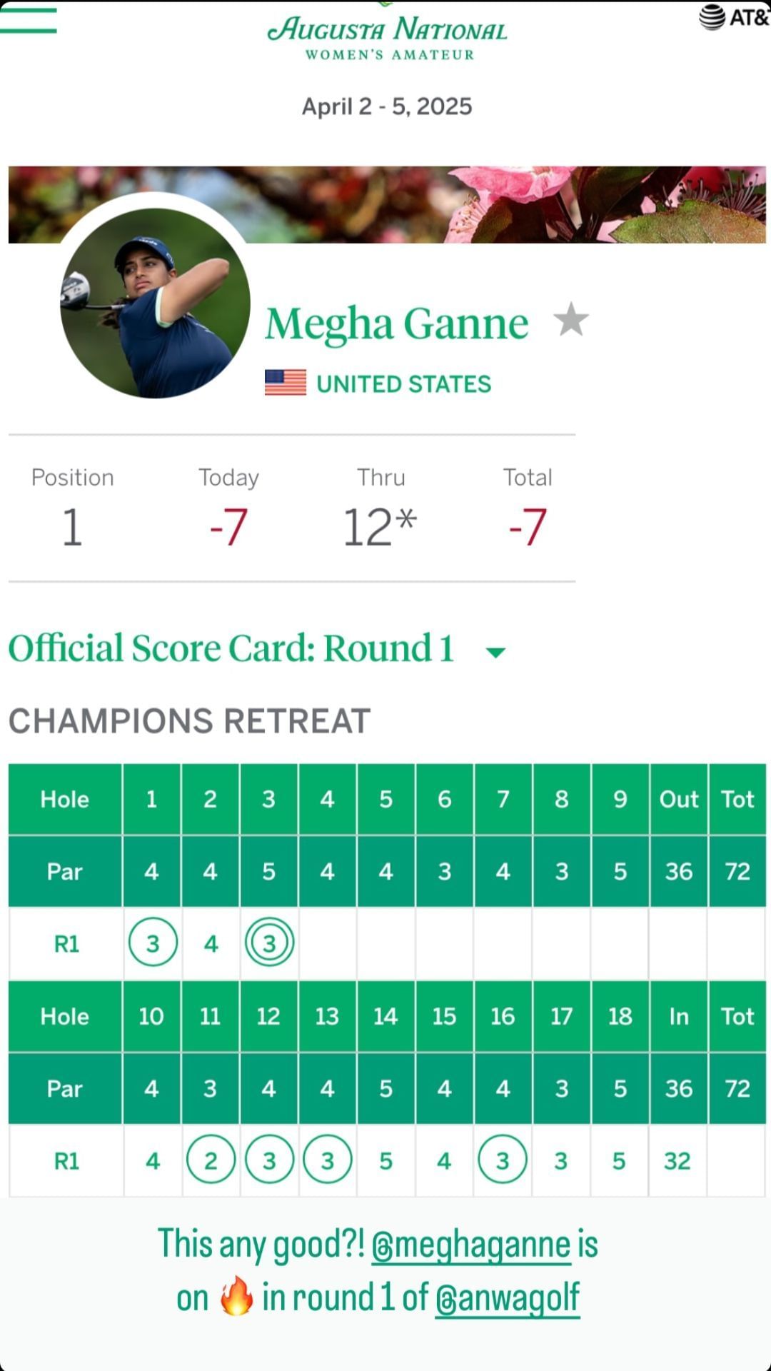 Amanda Balionis recaps Round one of Augusta Women’s Amateur