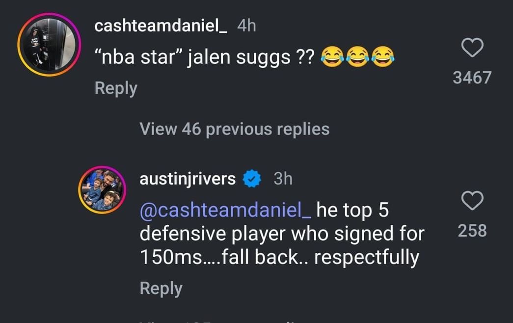 Austin Rivers shuts down troll mocking Jalen Suggs amid heartfelt ...