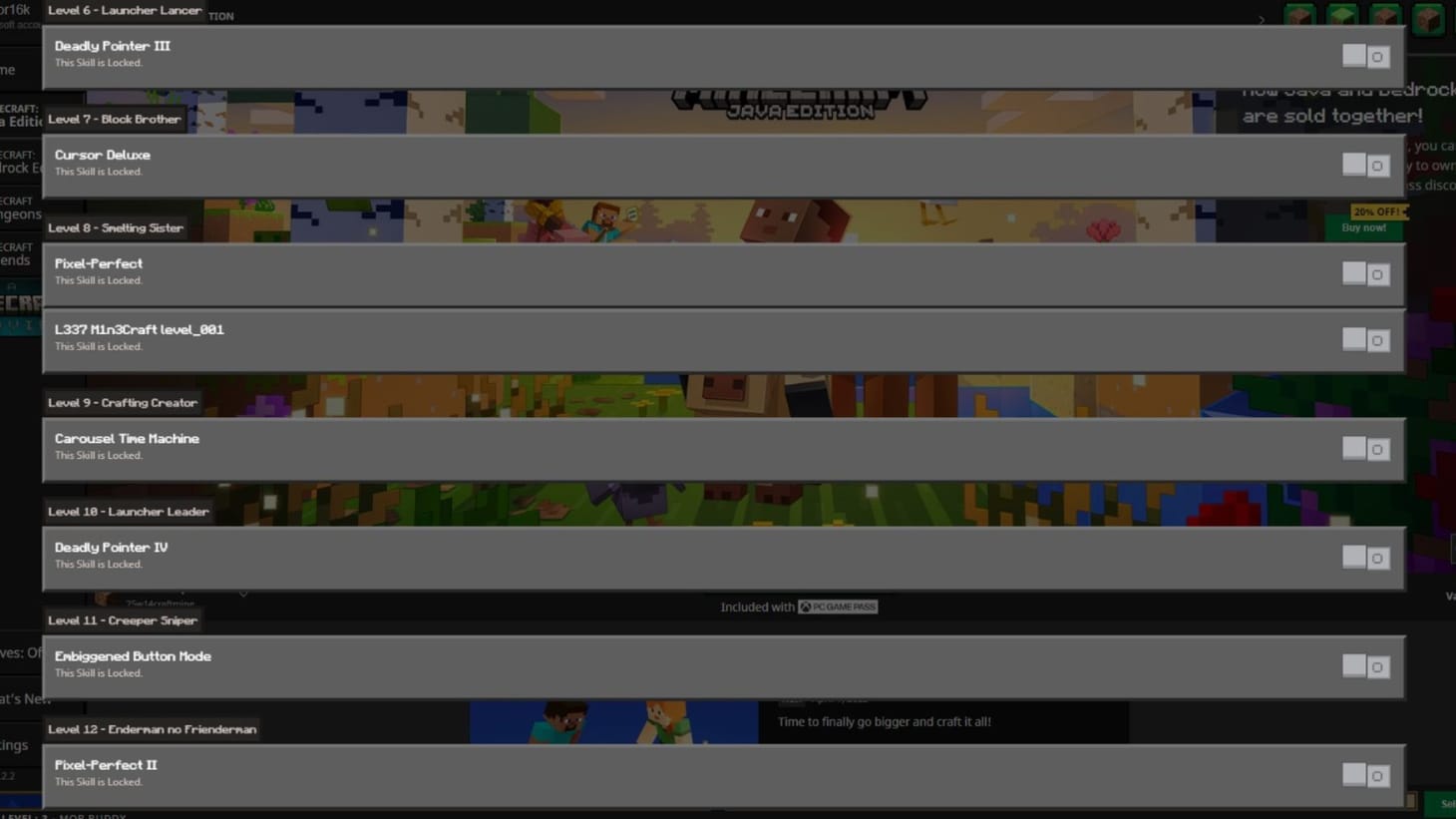 How to level up Minecraft Launcher skills