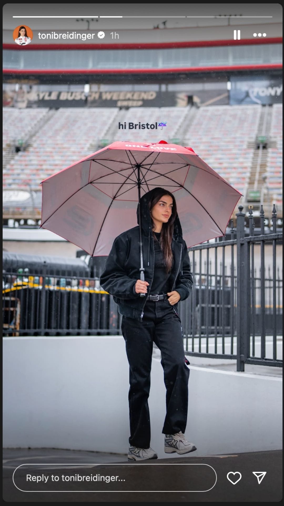 NASCAR star Toni Breidinger drops 2-word verdict amid rainy Bristol session