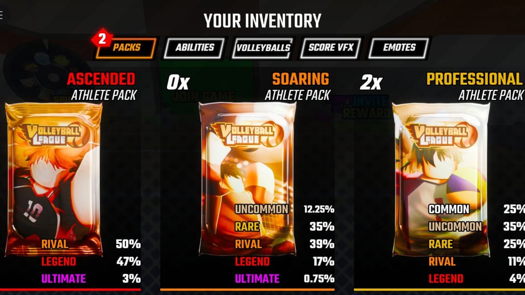 Volleyball Ascended codes