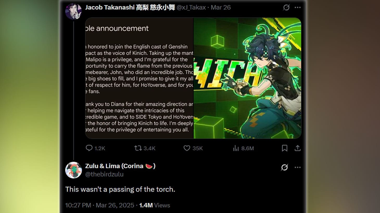 Genshin Impact Kinich VA controversy: All voice actors involved