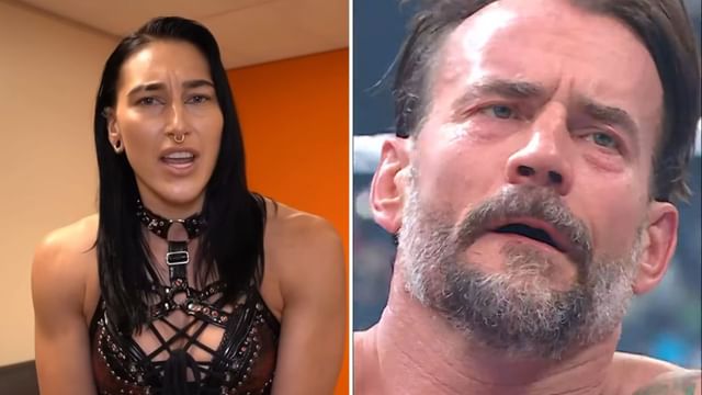 Rhea Ripley reacts after CM Punk loses at WrestleMania 41