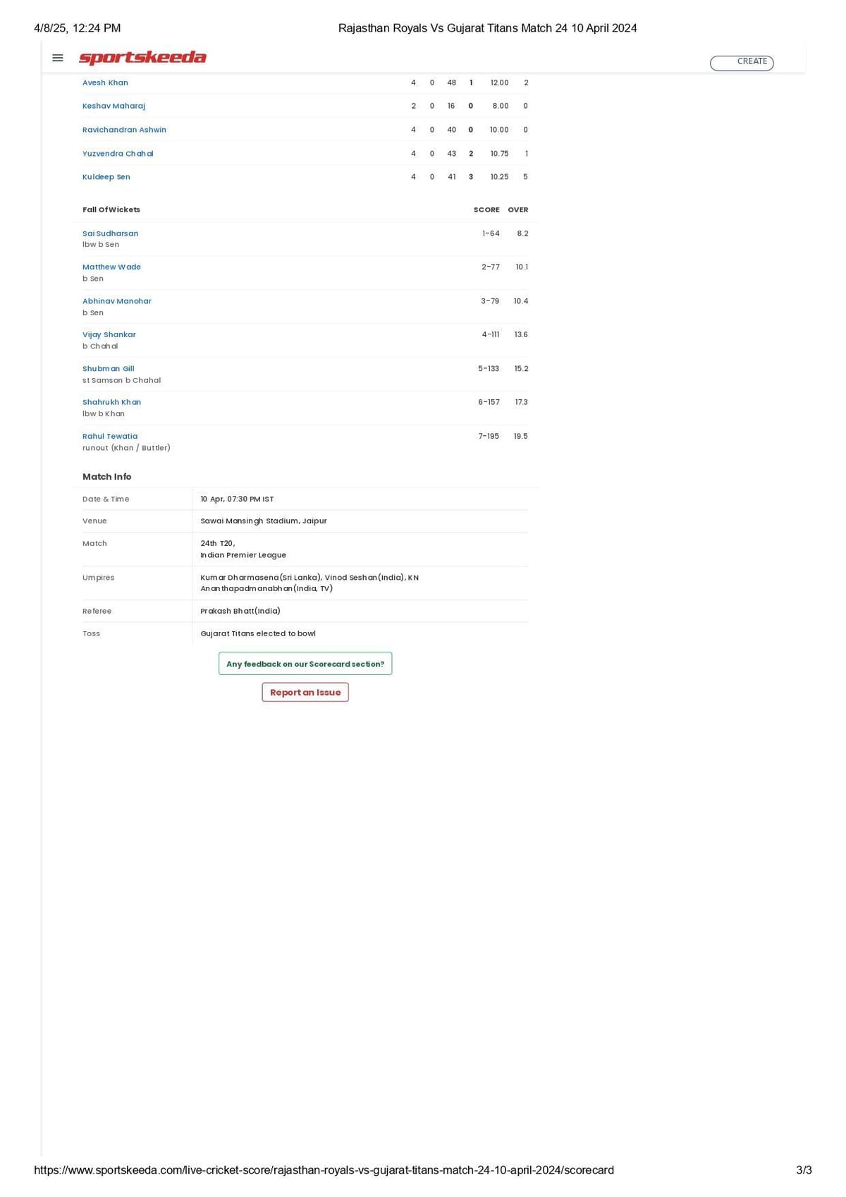 Gujarat Titans vs Rajasthan Royals: Scorecard, Highlights and Results ...