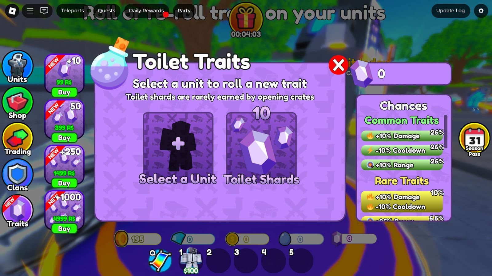 Toilet Tower Defense Traits guide
