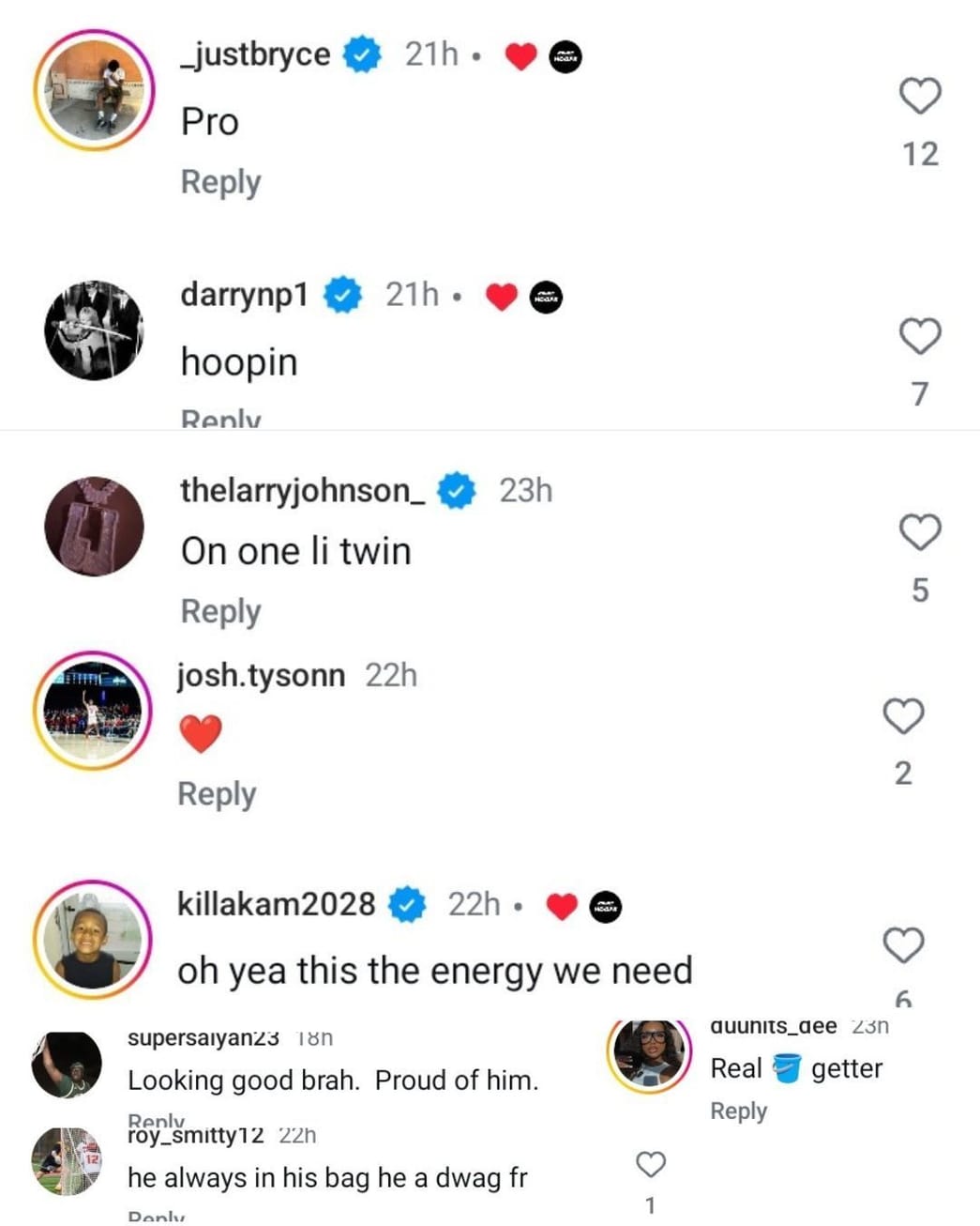 LeBron James' son Bryce James and Darryn Peterson react to DeZhon Hall ...