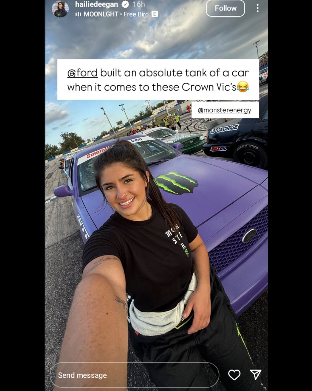 Hailie Deegan gives a clear verdict on Ford’s Crown Vic car