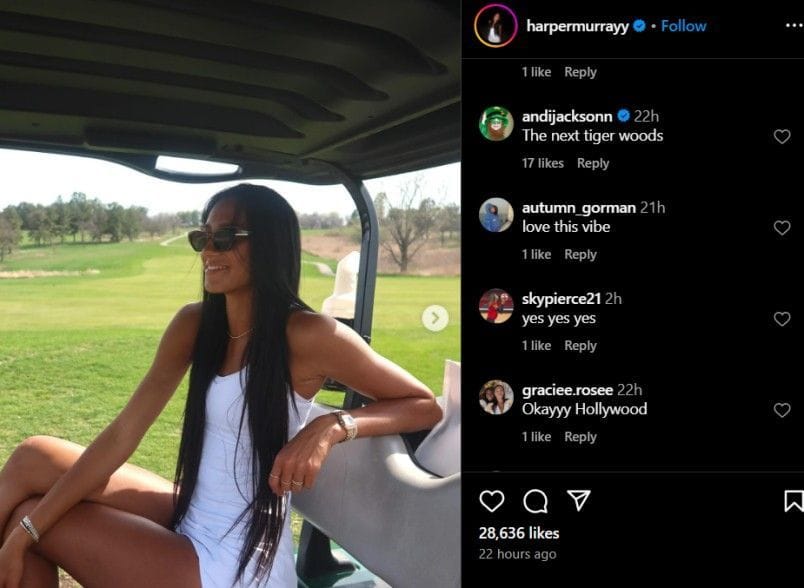 Andi Jackson hypes up Harper Murray with 4-word message in playful nod to $1.3B-worth Tiger Woods