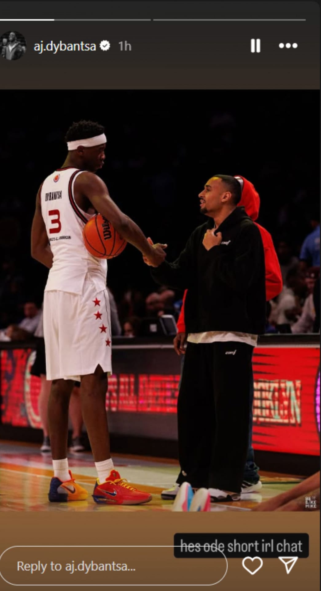 BYU commit AJ Dybantsa reacts to his snap with rapper Speedy at ...